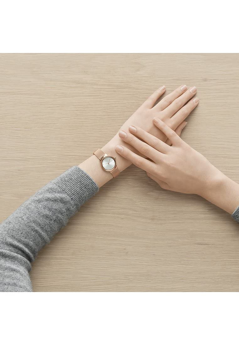 Skagen Women's Freja Lille Two-Hand Rose Gold Stainless Steel Mesh Band Watch (Model: SKW2665)