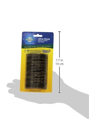 PetSafe Busy Buddy Ultra Refill Dog Treats for Large Busy Buddy Ultra Dog Toys, Natural Rawhide, Size F (3 Pack)