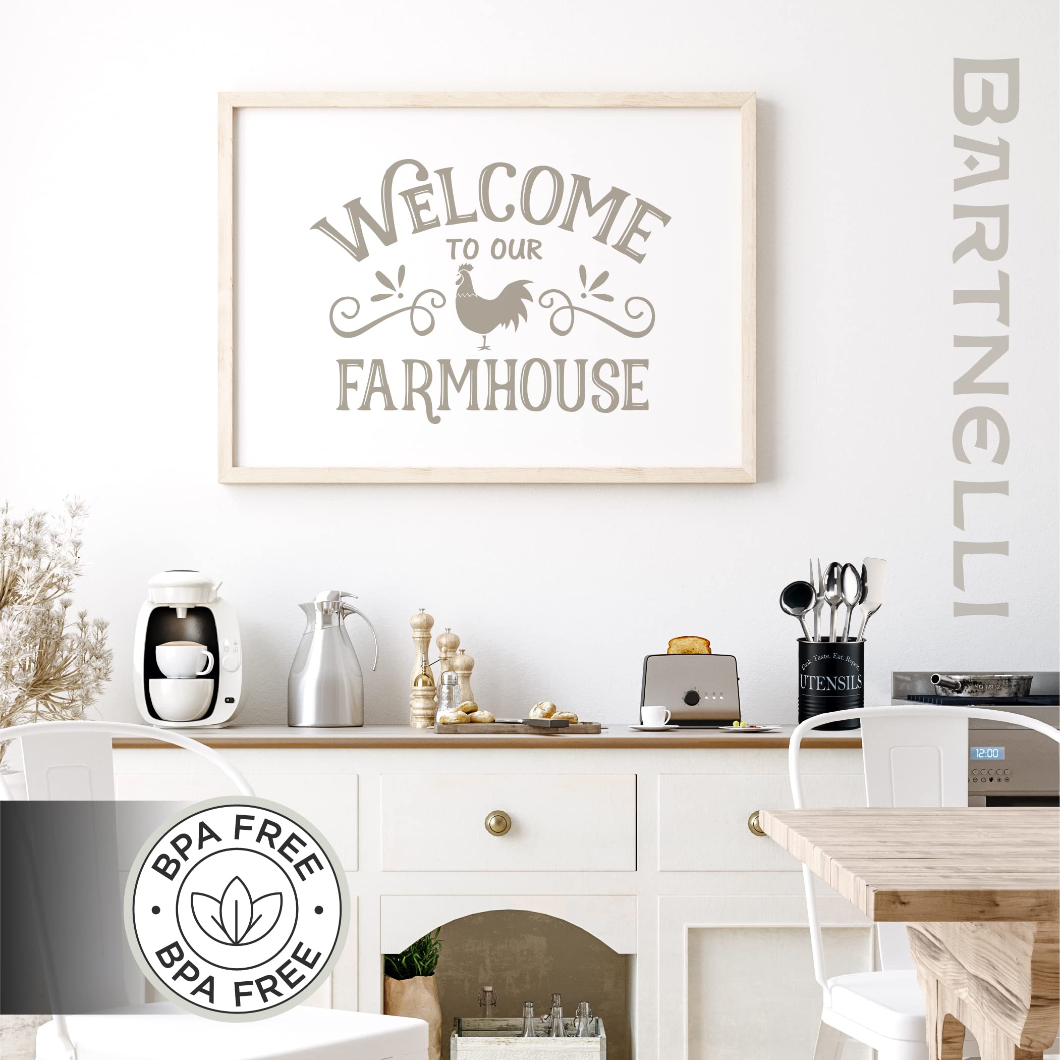 Bartnelli Large Kitchen Utensil Holder Organizer For Countertop, Farmhouse Storage Caddy With Stable Padded Base