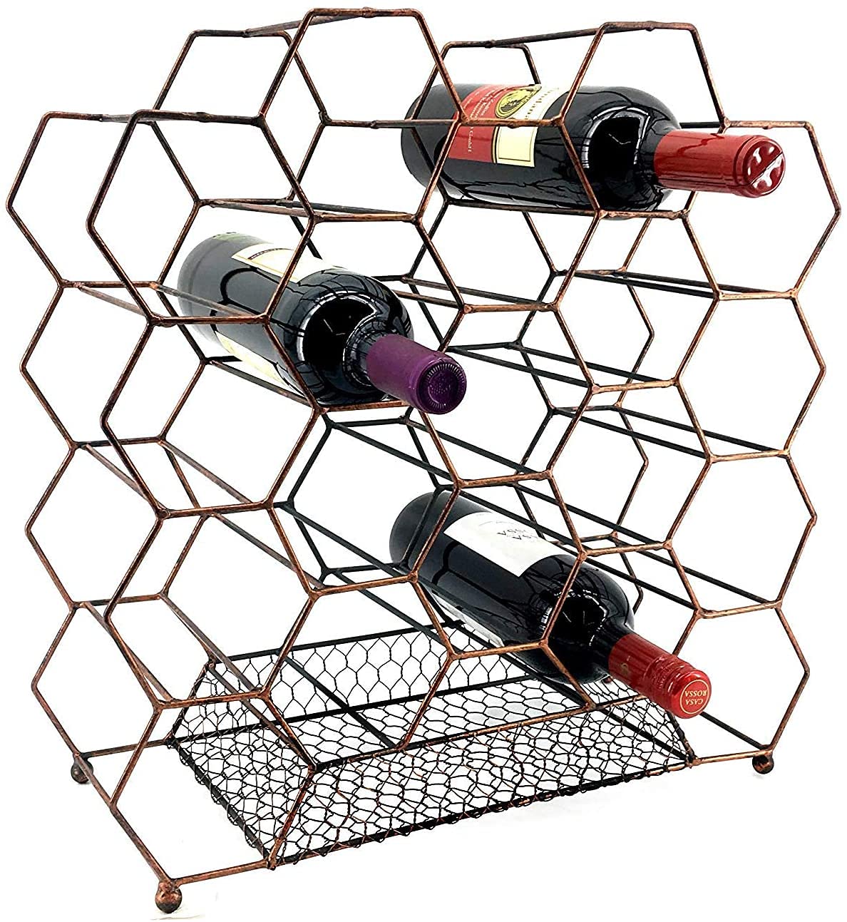 Bellaa 23424 Countertop Wine Rack 20 Bottle Wine Holder Wine Storage Cork Storage Modern Metal Wine Rack Wine Racks Countertop Small Wine Rack Wine Bottle Storage Tabletop Wine Rack