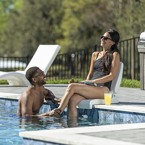 Step2 Flip Seat β White β Foldable, Portable Seat Stays in Place on Edges of Pools, Docks and Tailgates β Ideal for Pool Edge, Beach, Tailgating, Camping, Back Support While Sitting on Floor and More