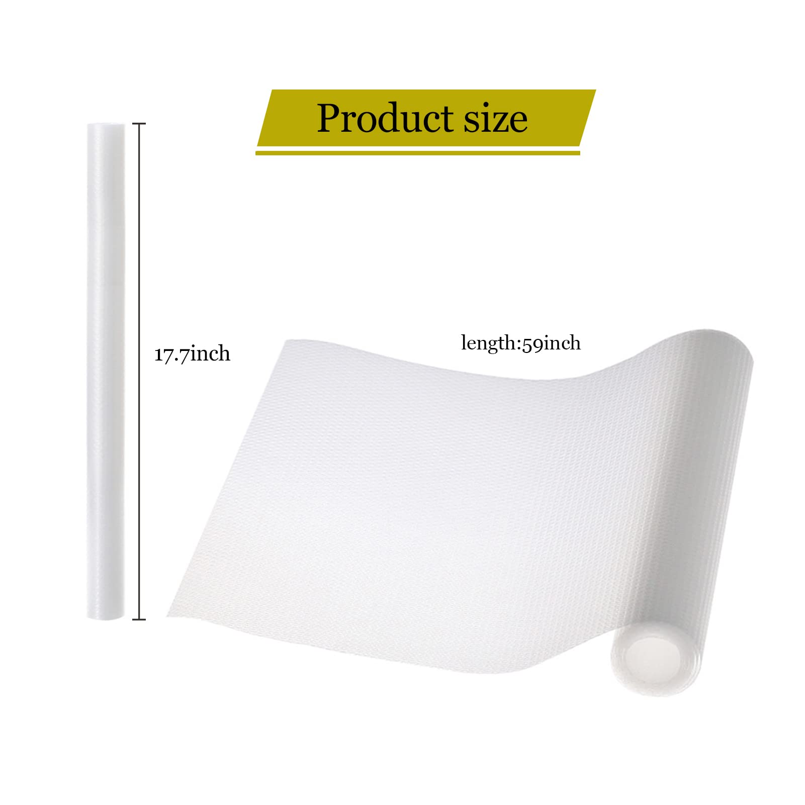 2 Pack Shelf Liner, BetterJonny Non-Adhesive EVA Refrigerator Mat Scalable Cupboard Liner Non Slip Waterproof Clear Kitchen Drawer Shelf Liner for Kitchen Shelf Pantry(17.7 x 59 inch,Clear)