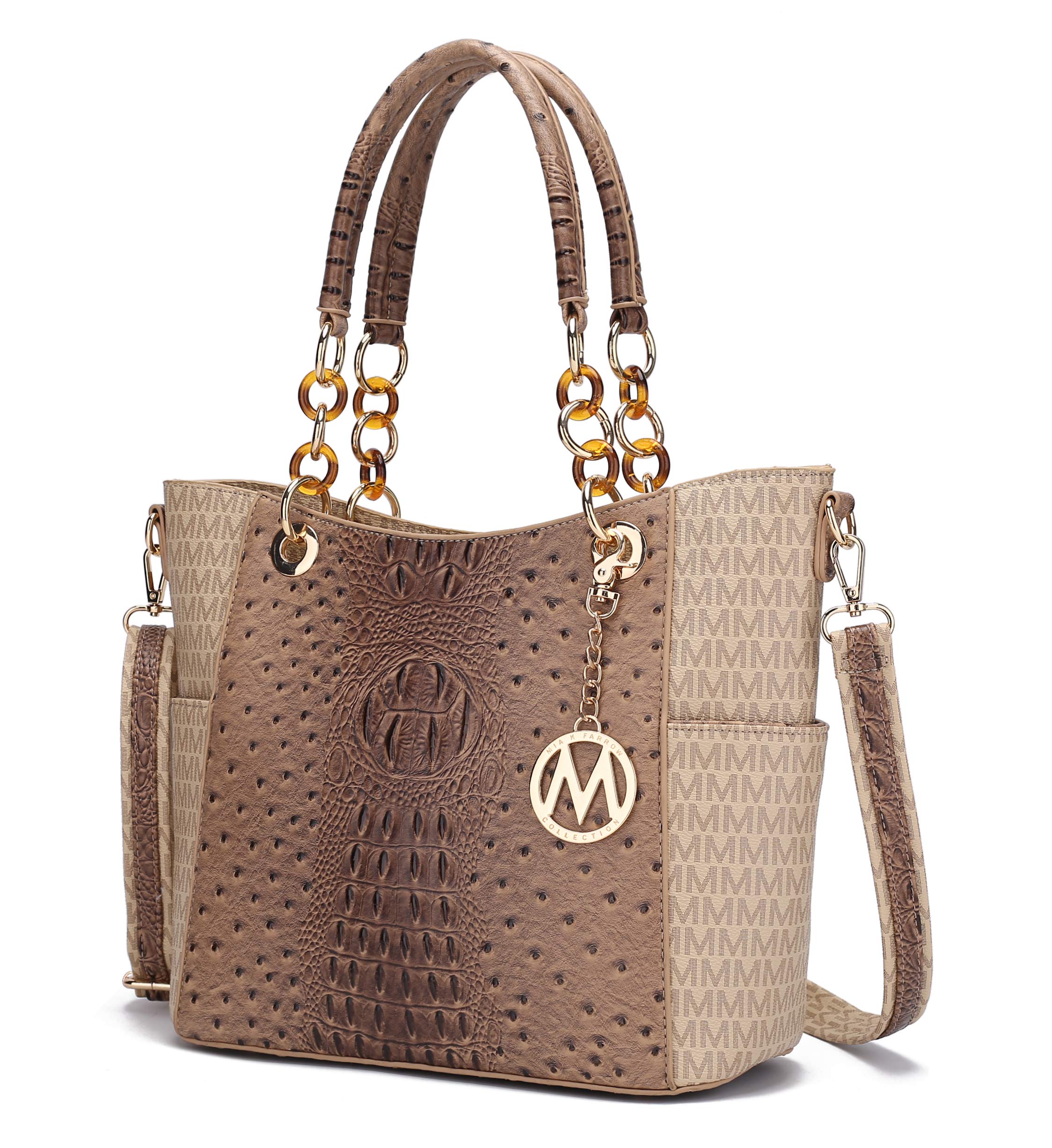 MKF Collection Shoulder Bag for Women, PU Leather Pocketbook Top-Handle Crossbody Purse Tote Satchel Handbag by Mia K