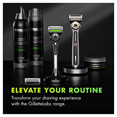 Gillette Mens Razor Blade Refills with Exfoliating Bar by GilletteLabs, Compatible Only with GilletteLabs Razors with Exfoliating Bar and Heated Razor, 10 Razor Blade Cartridges