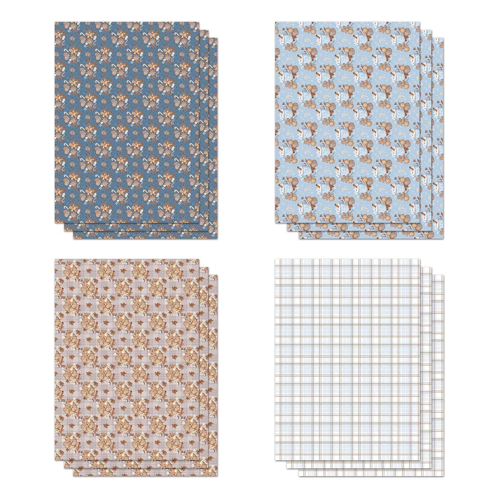 FIEHALA Flat Wrapping Paper Sheets - 8 Sheets with 4 Unicorn Patterns - Pre Cut & Folded Flat Design (20 inches × 27.5 inches per sheet)