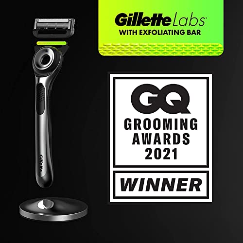 Gillette Mens Razor Blade Refills with Exfoliating Bar by GilletteLabs, Compatible Only with GilletteLabs Razors with Exfoliating Bar and Heated Razor, 10 Razor Blade Cartridges