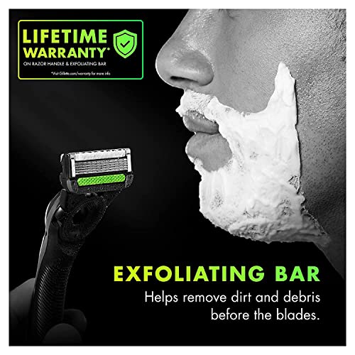 Gillette Mens Razor Blade Refills with Exfoliating Bar by GilletteLabs, Compatible Only with GilletteLabs Razors with Exfoliating Bar and Heated Razor, 10 Razor Blade Cartridges