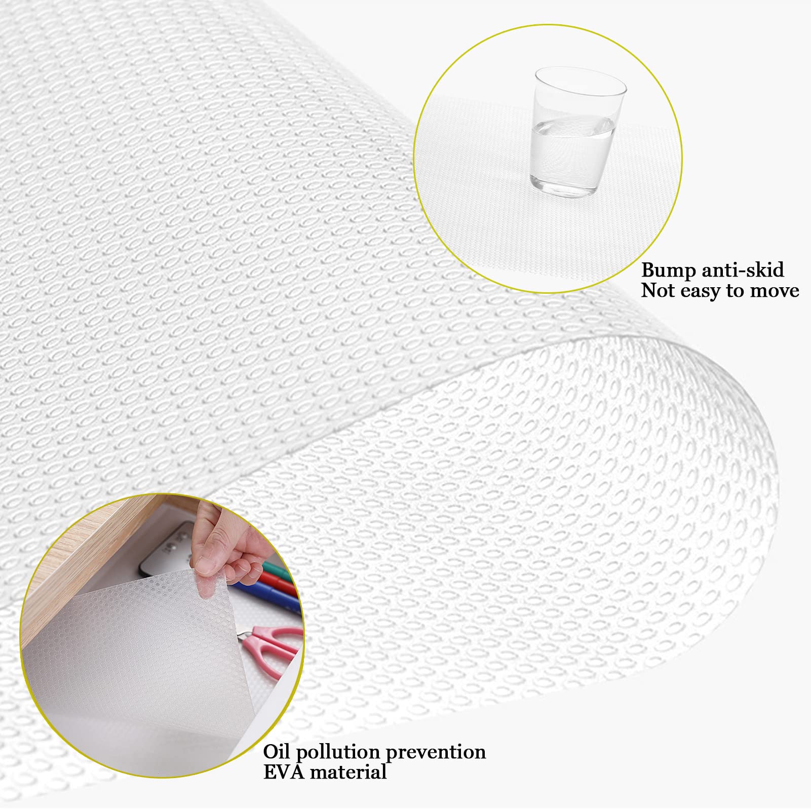 2 Pack Shelf Liner, BetterJonny Non-Adhesive EVA Refrigerator Mat Scalable Cupboard Liner Non Slip Waterproof Clear Kitchen Drawer Shelf Liner for Kitchen Shelf Pantry(17.7 x 59 inch,Clear)