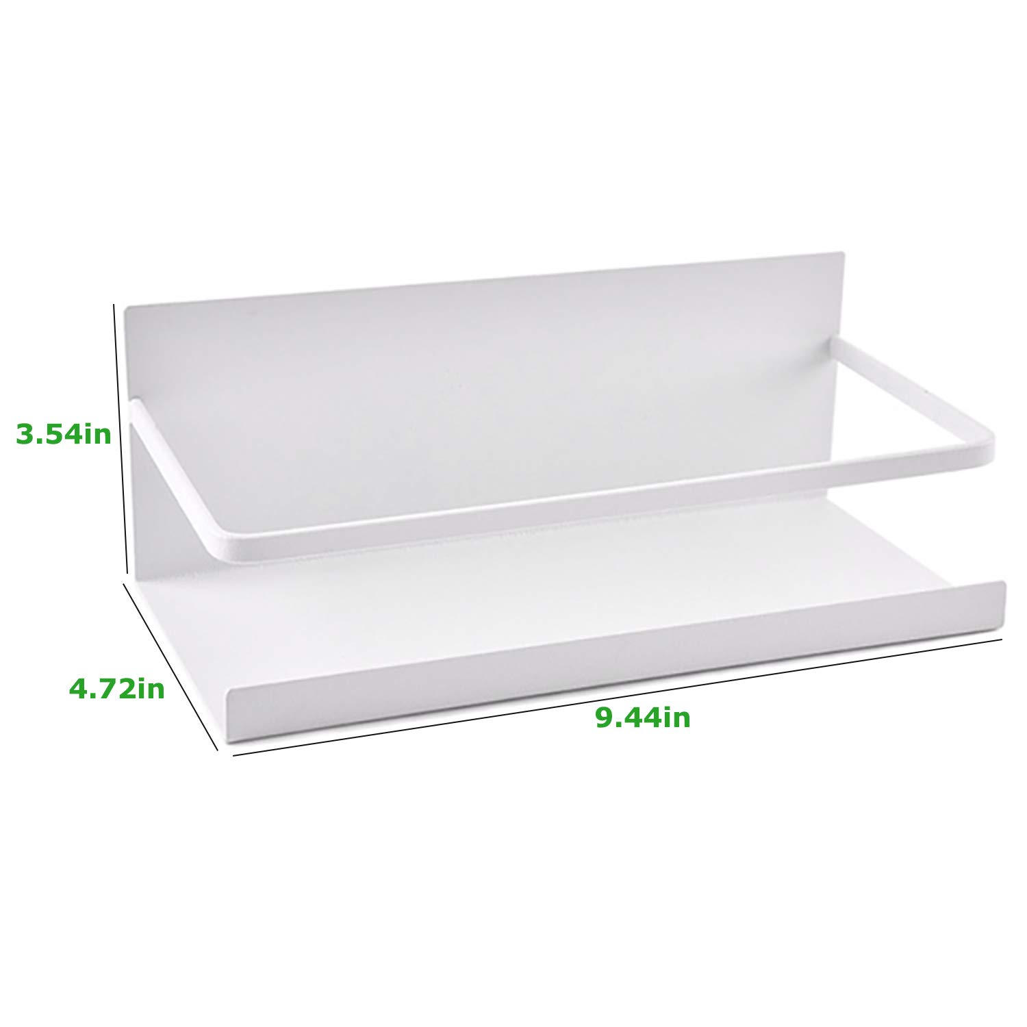 Kulmeo Magnetic Spice Rack Magnetic Shelf for Refrigerator Magnetic Fridge Spice Rack White 2 Pack