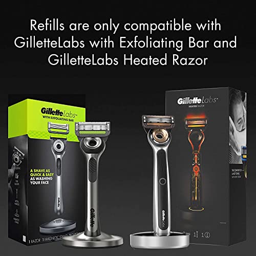 Gillette Mens Razor Blade Refills with Exfoliating Bar by GilletteLabs, Compatible Only with GilletteLabs Razors with Exfoliating Bar and Heated Razor, 10 Razor Blade Cartridges