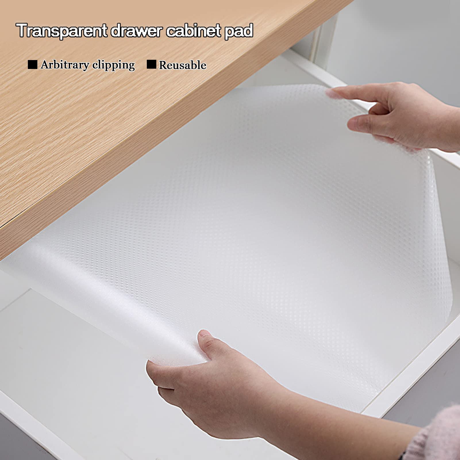 2 Pack Shelf Liner, BetterJonny Non-Adhesive EVA Refrigerator Mat Scalable Cupboard Liner Non Slip Waterproof Clear Kitchen Drawer Shelf Liner for Kitchen Shelf Pantry(17.7 x 59 inch,Clear)