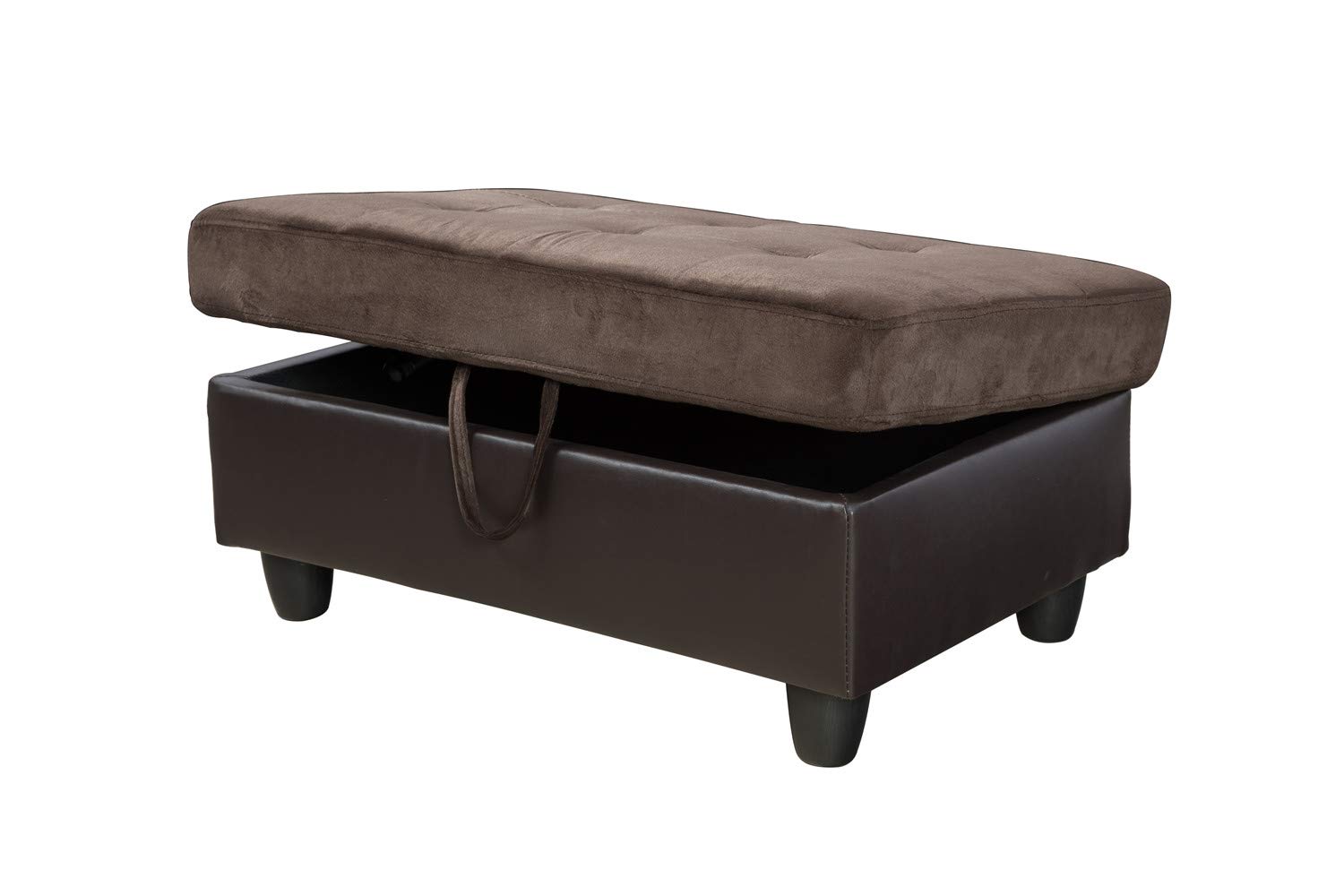 A Ainehome 3 PCS Sectional Sofa Set, L-Shaped Sectional Couch 103" W for Living Room, with Storage Ottoman and Matching Pillows (Left Hand Facing, Chocolate)
