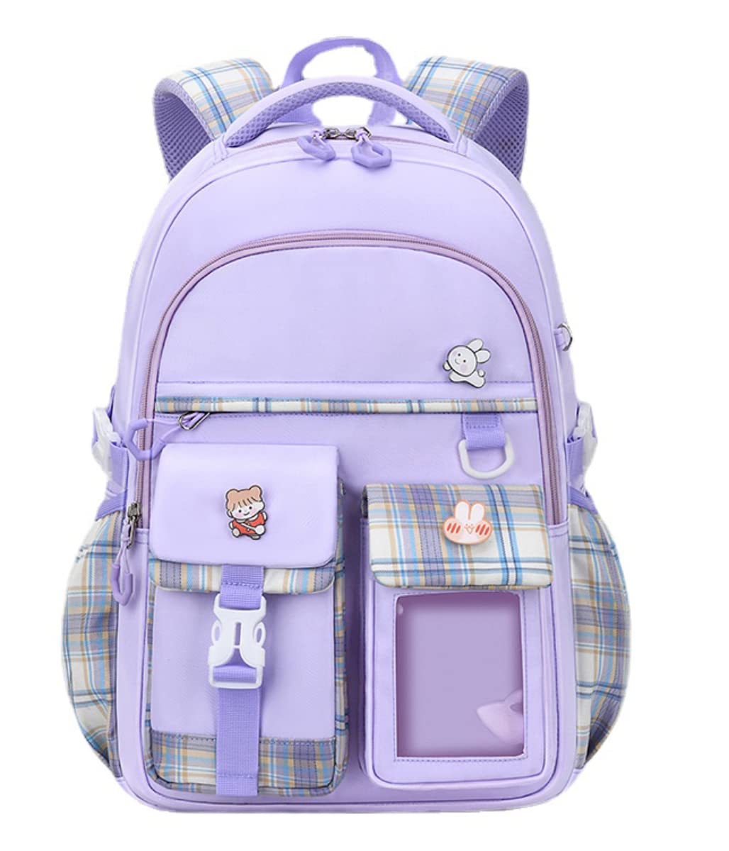 HUIHSVHA Kawaii Backpack, Cute Pink Large Capacity School Laptop Bag, Casual Travel Daypack Bookbag for Teens Girls Students