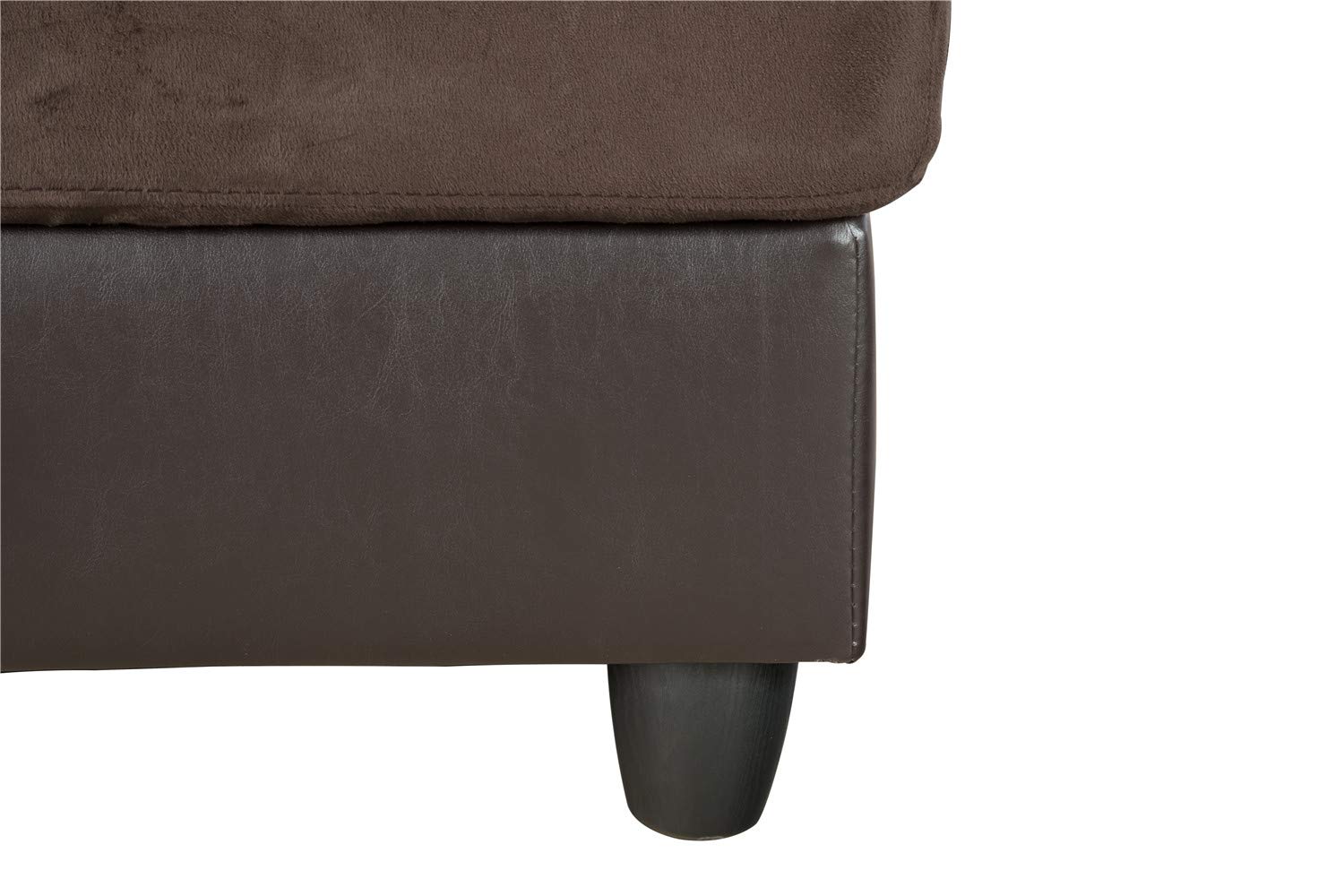 A Ainehome 3 PCS Sectional Sofa Set, L-Shaped Sectional Couch 103" W for Living Room, with Storage Ottoman and Matching Pillows (Left Hand Facing, Chocolate)