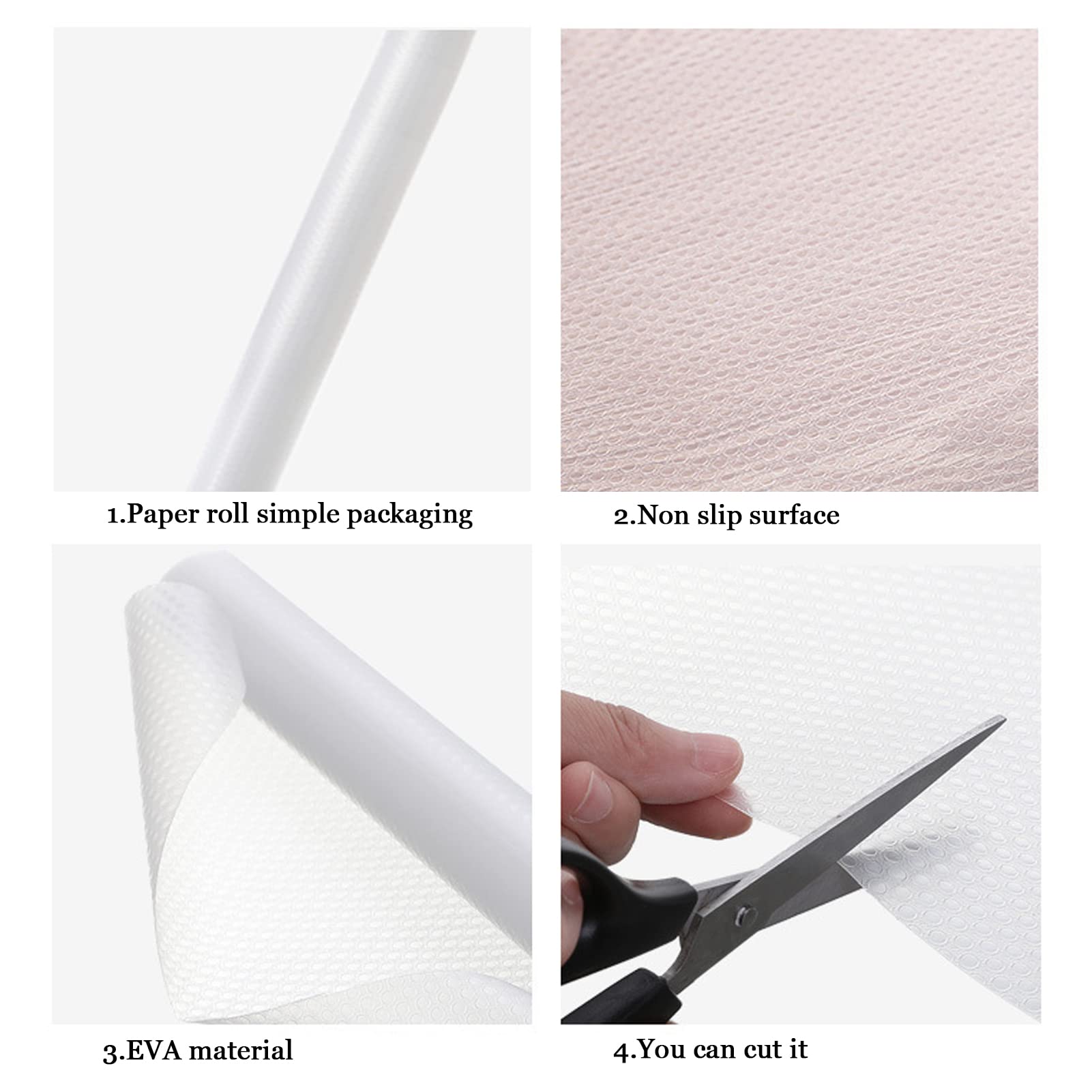 2 Pack Shelf Liner, BetterJonny Non-Adhesive EVA Refrigerator Mat Scalable Cupboard Liner Non Slip Waterproof Clear Kitchen Drawer Shelf Liner for Kitchen Shelf Pantry(17.7 x 59 inch,Clear)