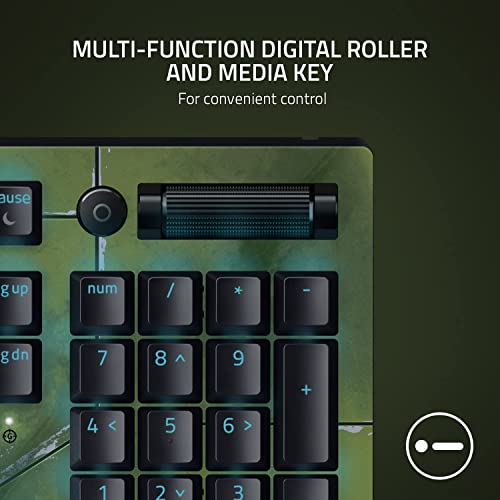 Razer BlackWidow V3 Mechanical Gaming Keyboard: Green Mechanical Switches - Tactile & Clicky - Chroma RGB Lighting - Compact Form Factor - Programmable Macros - Halo Infinite (Renewed)