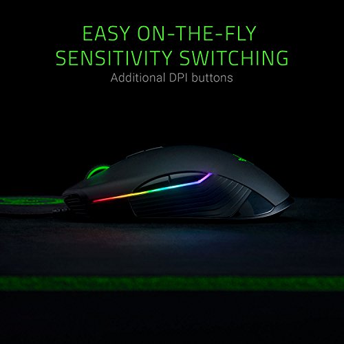 Razer Lancehead Tournament Edition Ambidextrous Gaming Mouse: 16K DPI Optical Sensor - Chroma RGB Lighting - 8 Programmable Buttons - Mechanical Switches - Classic Black