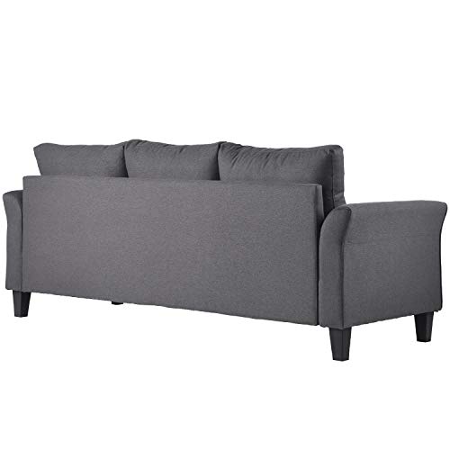 FANYE 3 Piece Living Room Sofa Sets Including 3-Seater Sofá, Loveseat & Sofachair, Modern Polyester Blend Tufted Upholstered Sectional Couch for Home Aprtment Office Studio Furniture(No Pillows)