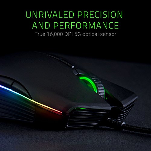 Razer Lancehead Tournament Edition Ambidextrous Gaming Mouse: 16K DPI Optical Sensor - Chroma RGB Lighting - 8 Programmable Buttons - Mechanical Switches - Classic Black