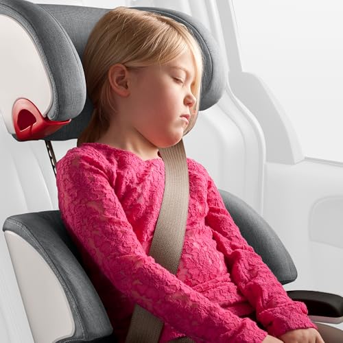 Clek Oobr High Back Booster Seat with Adjustable Headrest, Reclining Design, Latch System, and Retardant-Free Fabric, Ten Year Blue
