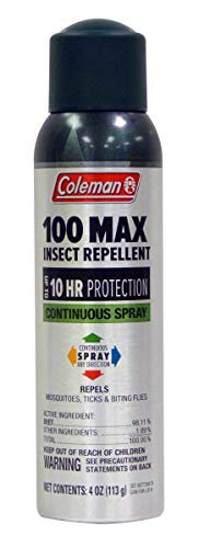 Coleman 100 Max DEET Repellent 4oz Continuous Spray