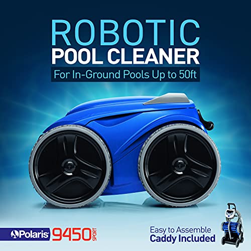 Polaris 9450 Sport Robotic Pool Cleaner, Automatic Vacuum for InGround Pools up to 50ft, 60ft Swivel Cable, Wall Climbing Vac w/ Strong Suction & Easy Access Debris Canister