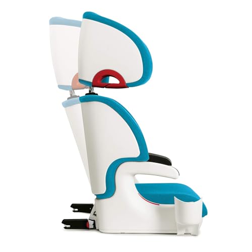 Clek Oobr High Back Booster Seat with Adjustable Headrest, Reclining Design, Latch System, and Retardant-Free Fabric, Ten Year Blue