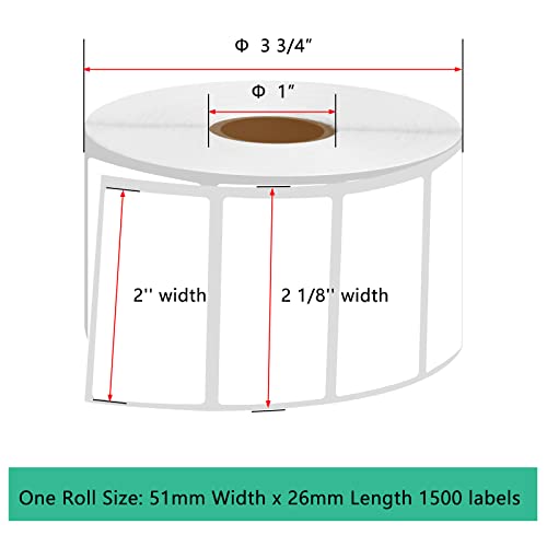 USUPERINK 3 Roll (1500 Labels/roll) Compatible for Brother RD-S05U1 RDS05U1 Die-Cut File Folder White Paper Labels 2 x 1 inch (51 x 26mm) Address Shipping Label for TD-4000 TD-4410D TD-4550DNWB