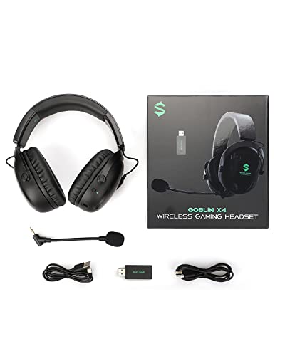 Black Shark 2.4Ghz Wireless Gaming Headset for PC PS4 PS5 Laptops,Over-Ear Bluetooth 5.2 Gaming Headphones with Detachable Ultra-Clear Microphone,60 Hours Playtime, 3.5mm Wired Mode for Xbox Series
