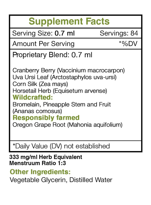 UTI Secret Alcohol-Free Extract, High-Potency Herbal Drops, Tincture Made from Cranberry, Bromelain, Pineapple, Uva Ursi, Oregon Grape, Corn Silk, Horsetail. Urinary Tract Formula 2 oz