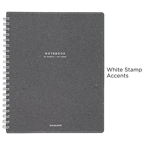 AT-A-GLANCE Notebook, Twinwire, Ruled, 80 Sheets, 11 x 8-3/4", Collection, Heather Gray (YP145-45)