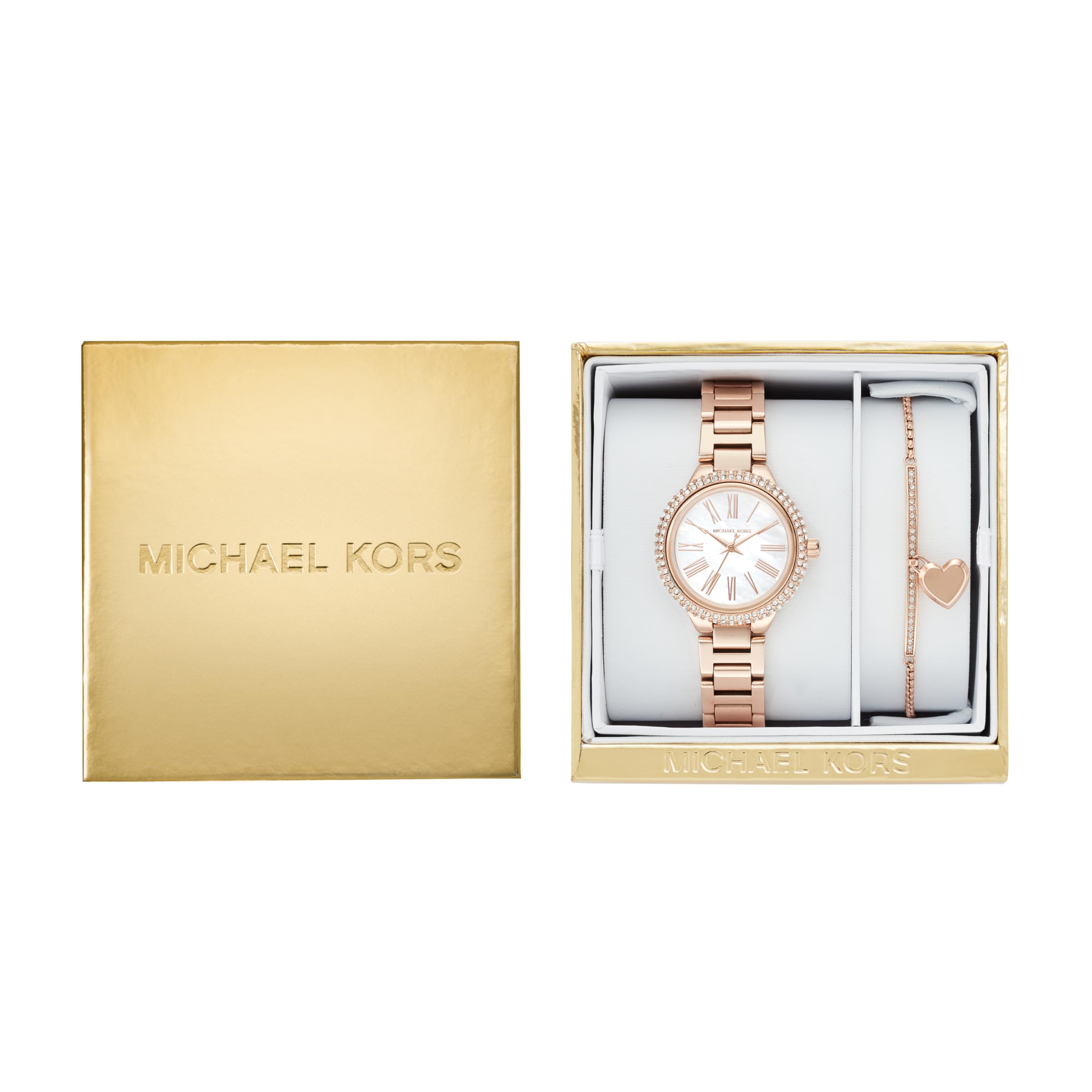 Michael Kors Taryn Three-Hand Rose Gold-Tone Stainless Steel Women's Watch and Bracelet Gift Set (Model: MK3858)