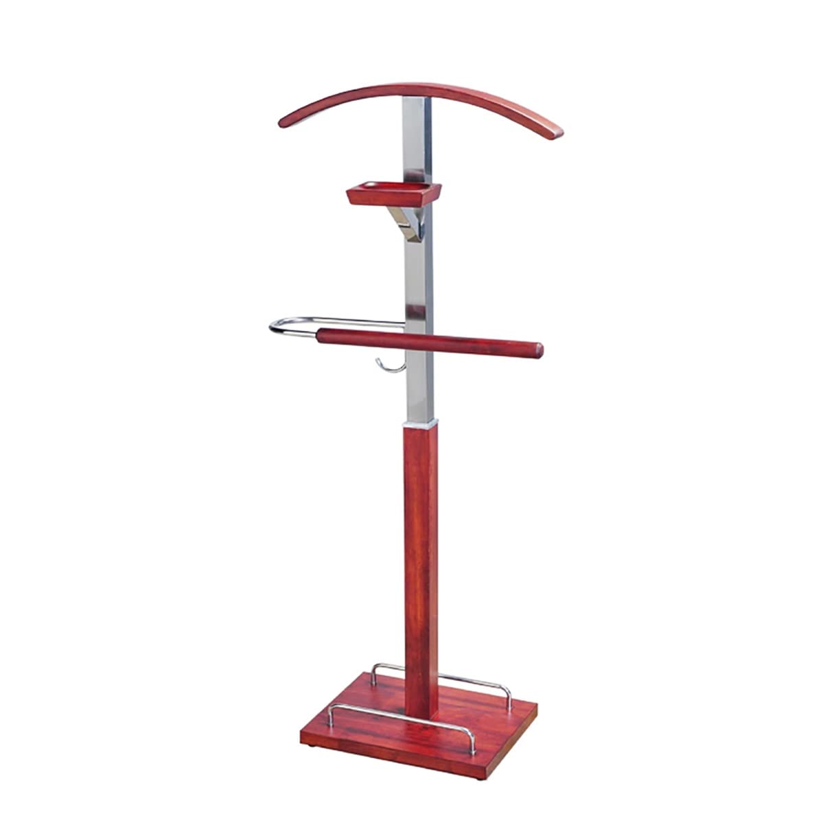 KARMIO Suit Valet Stand with Pant Bar Clothing Valet Rack with Small Tray Wood Freestanding Valet Rack for Women and Men,Used in Entryway Office Living Room