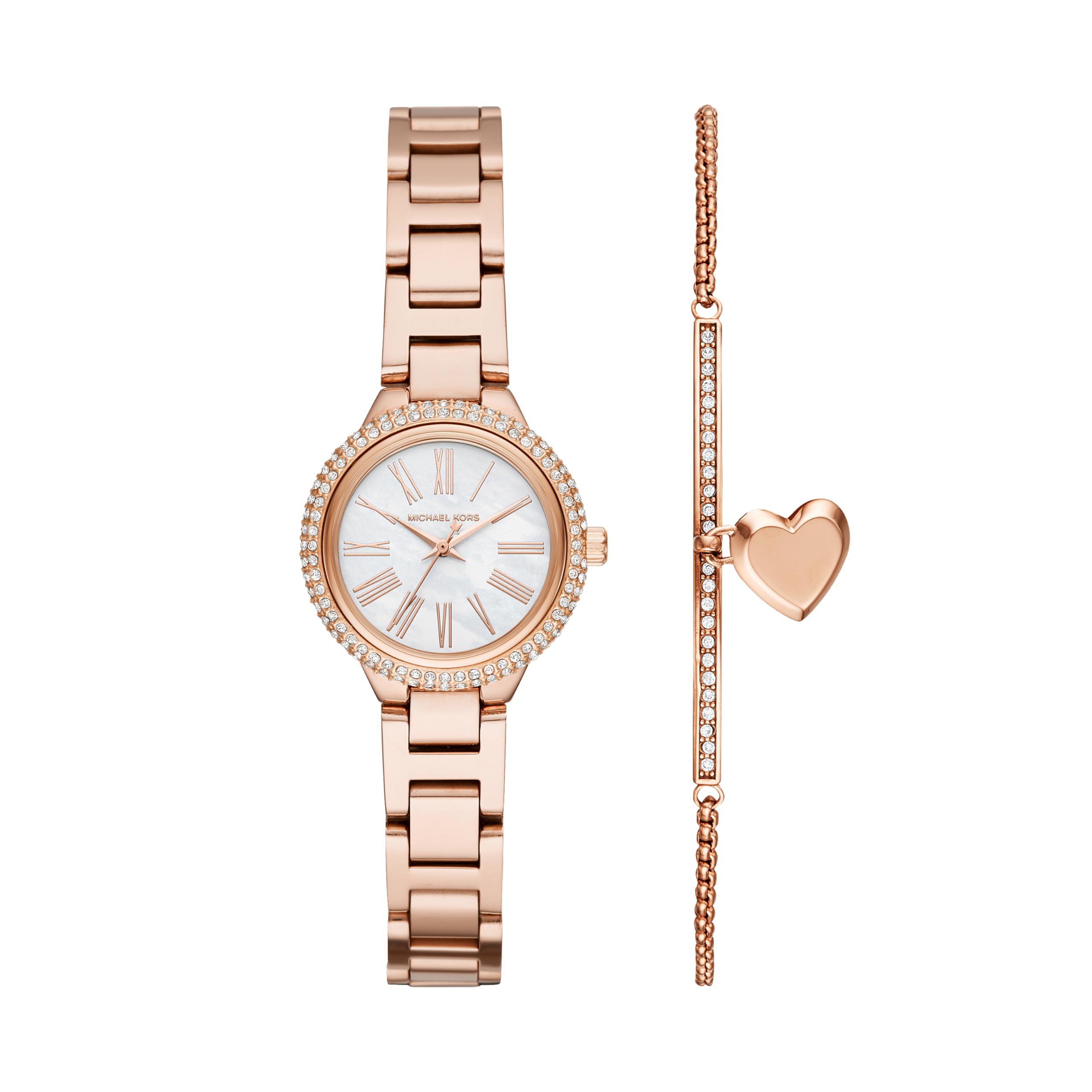 Michael Kors Taryn Three-Hand Rose Gold-Tone Stainless Steel Women's Watch and Bracelet Gift Set (Model: MK3858)
