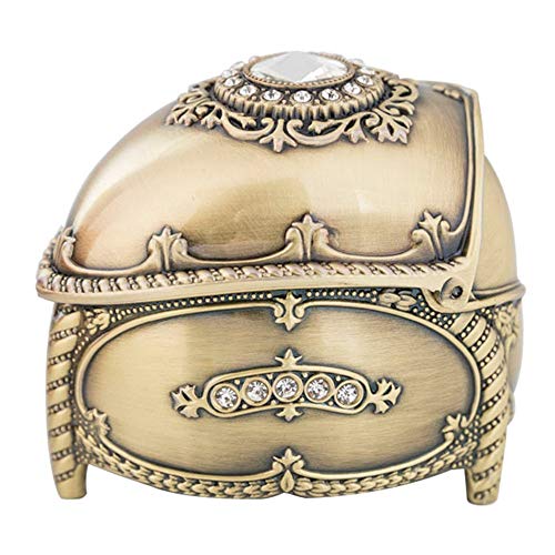 GaRcan Trinket Display Storage Creative Personality Desktop Jewelry Storage Box Collection Box Zinc Alloy Diamond Jewelry Box for Girls Ladies Women (Color : Bronze, Size : 8X6