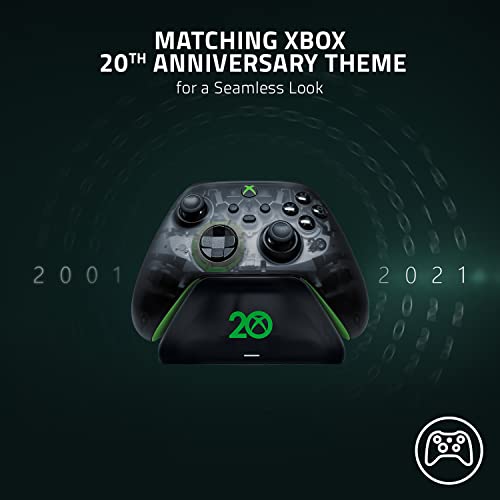 Razer Universal Quick Charging Stand for Xbox Series X|S: Magnetic Secure Charging - Perfectly Matches 20th Anniversary Xbox Wireless Controller - USB Powered (Controller Sold Separately)