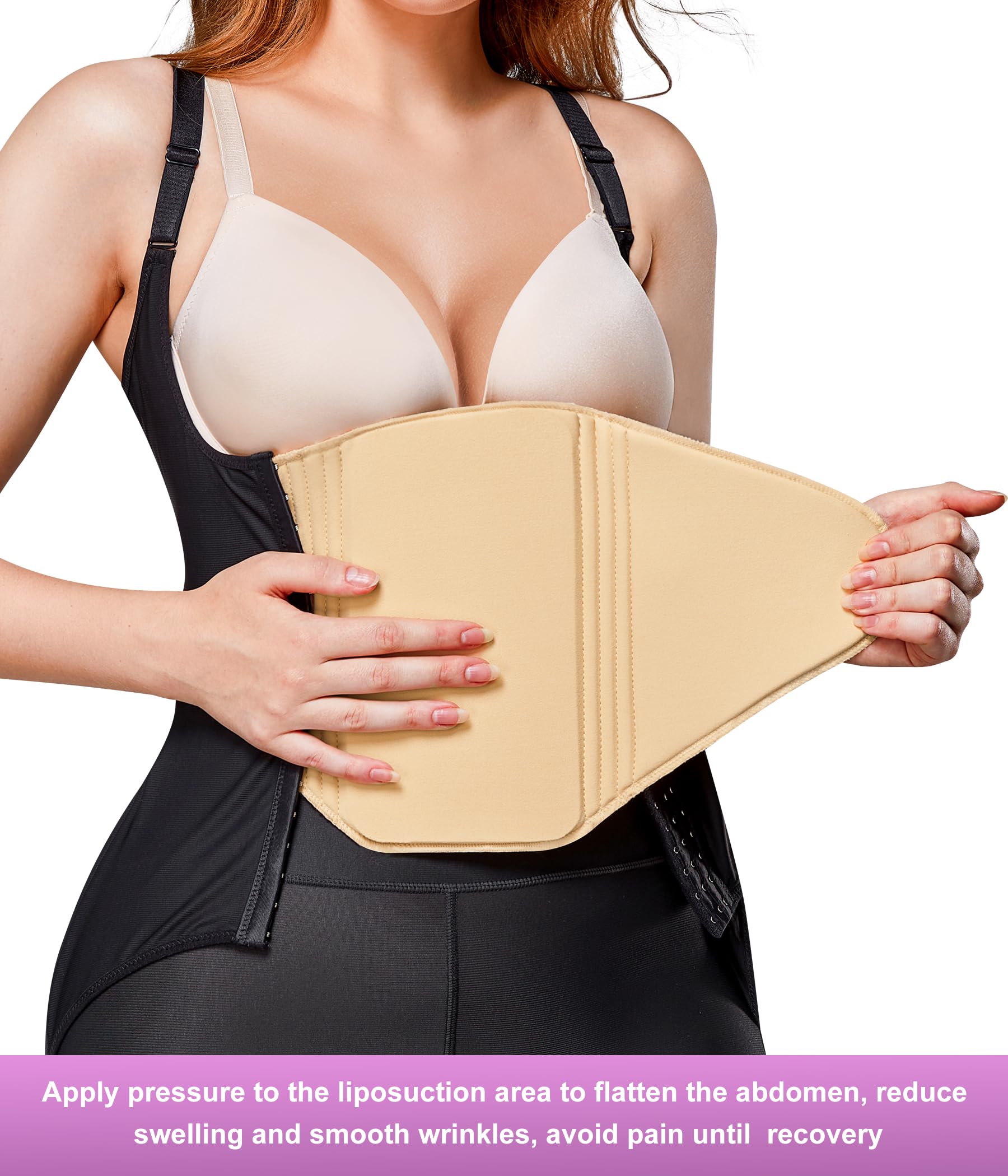 YERKOAD Abdominal Compression Board Flattening Belly AB Board Lumbar Post Surgery Lipo Back Foam Board Postpartum Recovery (Beige, One Size)