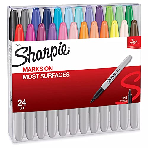 SHARPIE 75846 Fine Point Permanent Marker Assorted 24/Set