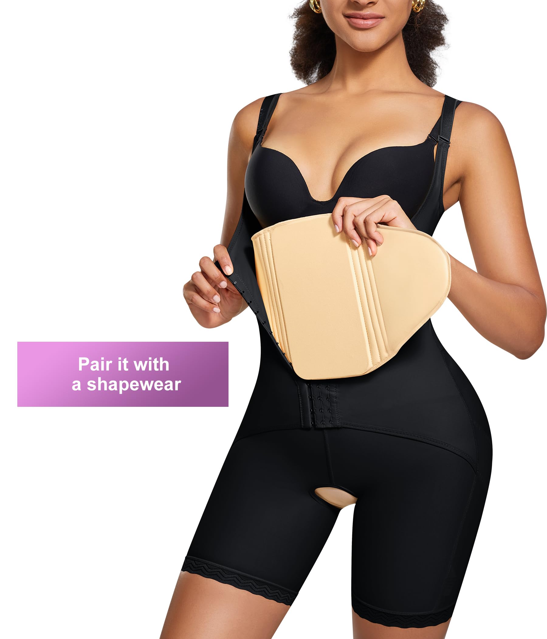 YERKOAD Abdominal Compression Board Flattening Belly AB Board Lumbar Post Surgery Lipo Back Foam Board Postpartum Recovery (Beige, One Size)