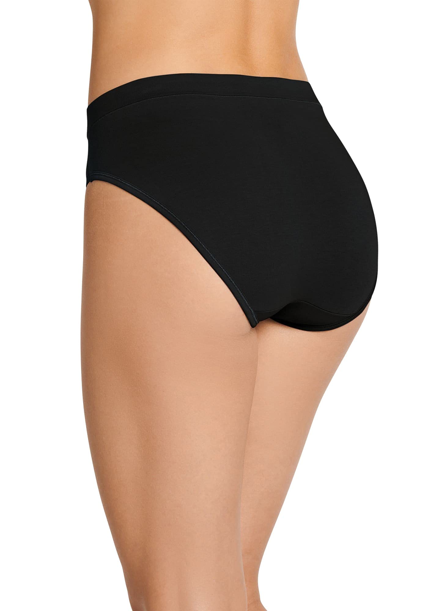 Jockey Women's Underwear Cotton Stretch Hi Cut, Black, 7