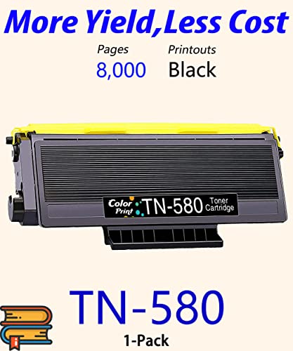 ColorPrint Compatible Toner Cartridge Replacement for Brother TN580 TN-580 TN-550 Used for HL-5370DW HL-5340D DCP-8060 DCP-8065DN HL-5240 HL-5250DN MFC-8660DN MFC-8460N HL-5280 Printer (1-Pack, Black)