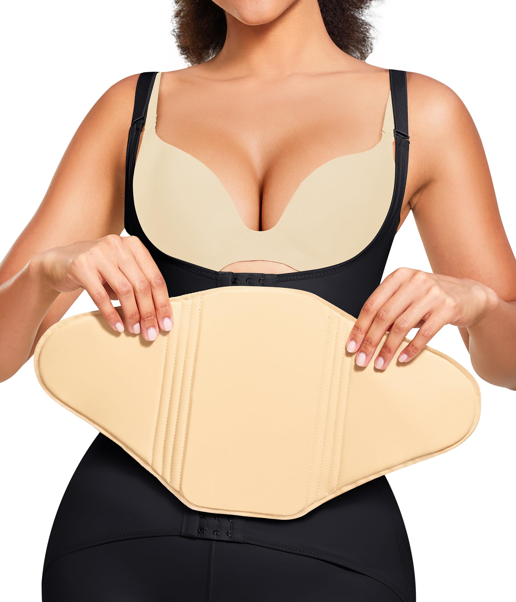 YERKOAD Abdominal Compression Board Flattening Belly AB Board Lumbar Post Surgery Lipo Back Foam Board Postpartum Recovery (Beige, One Size)