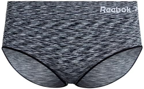 Reebok Women's Plus Size Hipster Panties - 4 Pack Performance Seamless Underwear for Women, Made to Fit Your Curves (1X-3X), Size 3X, Green/Lily/Black/Black
