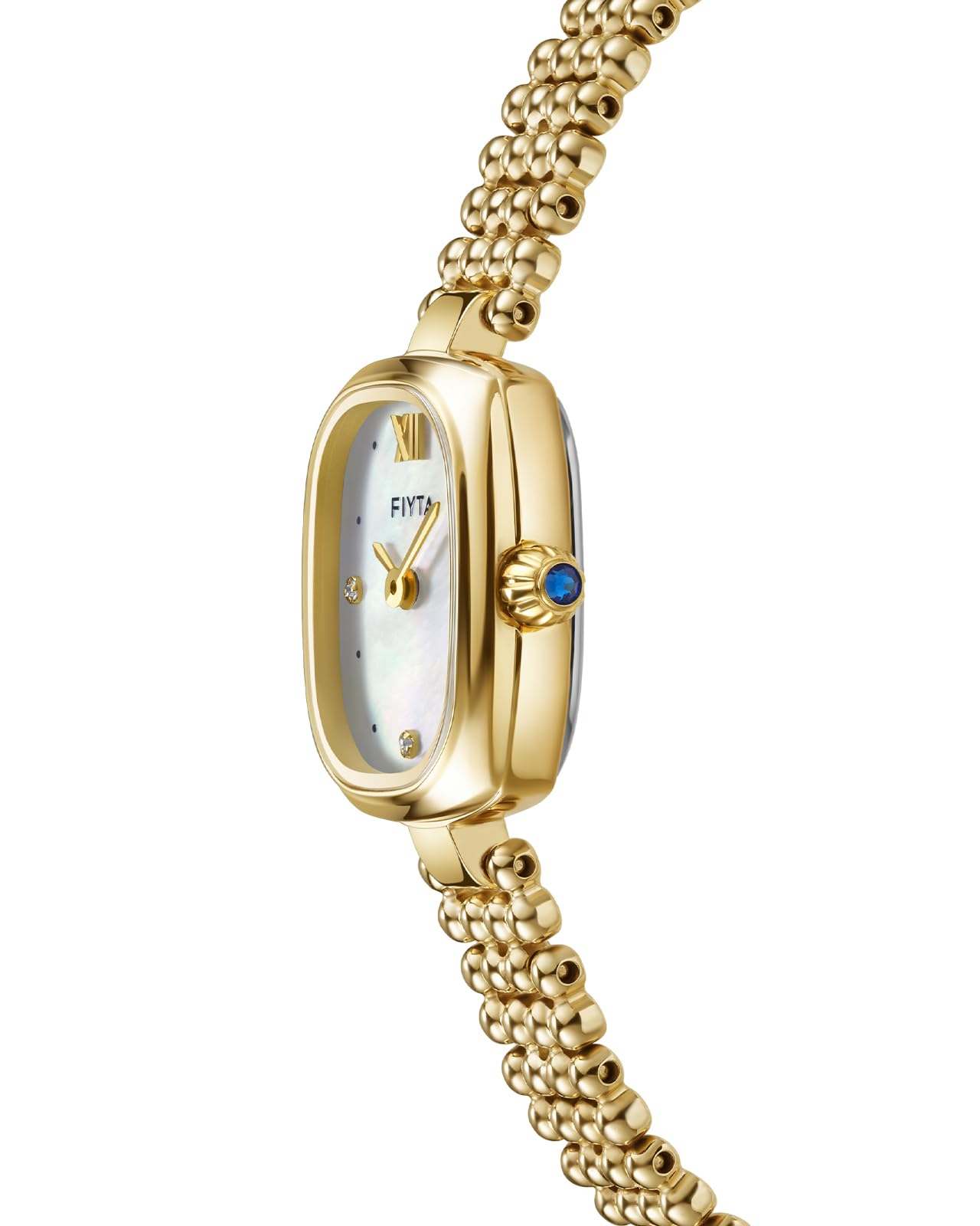 FIYTA Small Gold Watch Series Women's Watch, Rectangular Case, Adjustable Stainless Steel Bracelet, Wrapped by Stylish Gift Box, Elegant Present Watch for Women