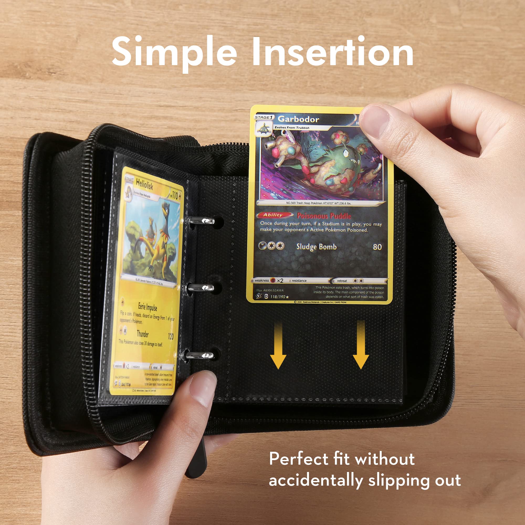 Mini Size Card Binder for Pokemon Cards, iofeiwak® 2x2 2 Pockets with 40 Removable Sleeves, Holds 80 Cards, Super Lightweight [Ideal Gift for Kids]