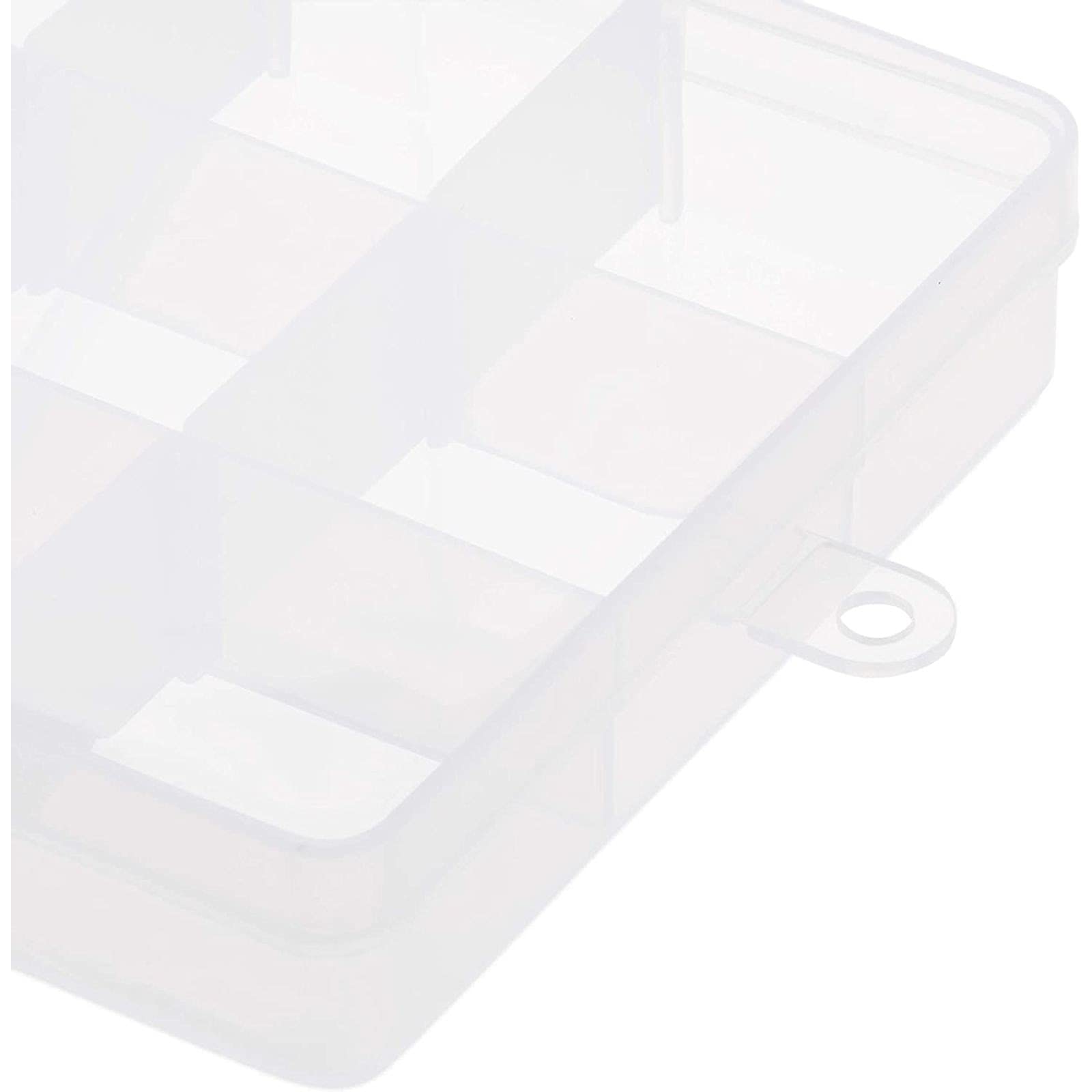 Bead Storage Containers, Jewelry Organizer with Lids, 15 Grid, Dividers (6.9 x 3.9 in, 6 Pack)