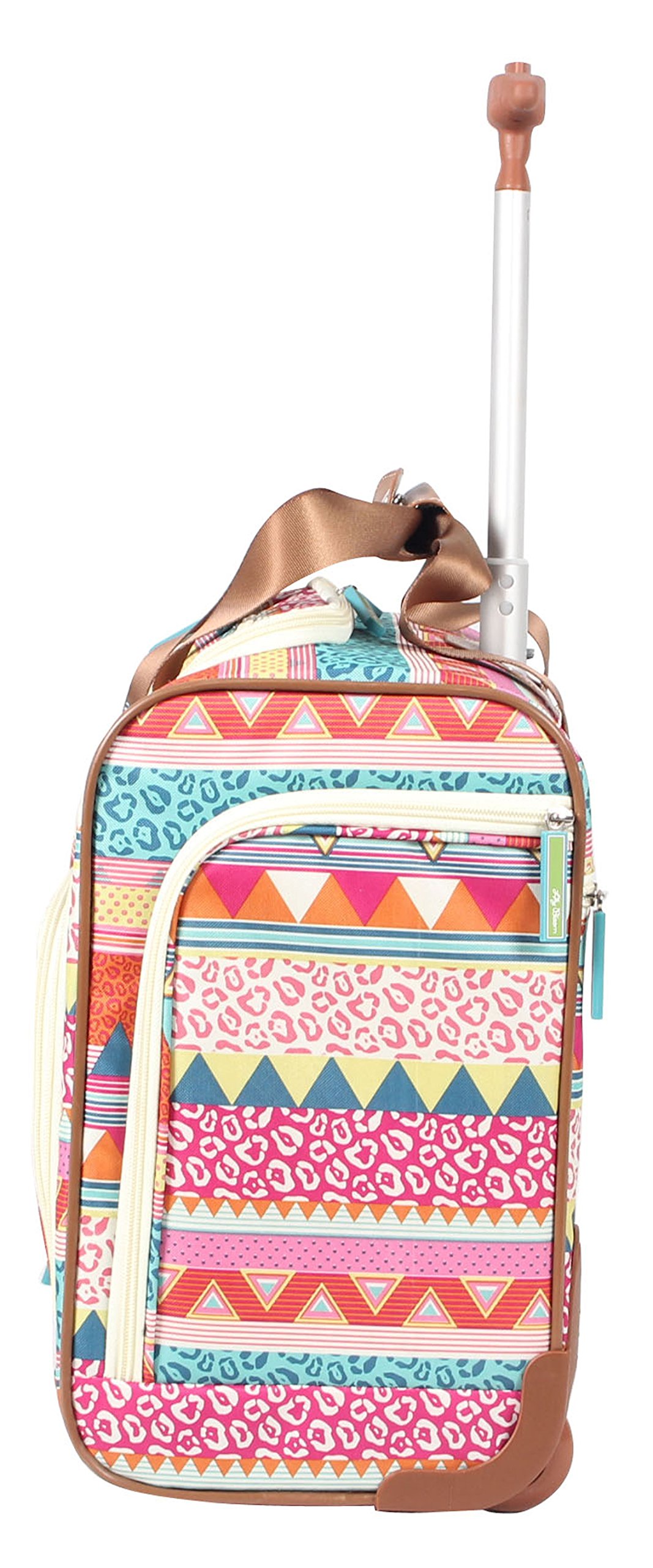 Lily Bloom Designer 15 Inch Carry On - Weekender Overnight Business Travel Luggage - Lightweight 2- Rolling Wheels Suitcase - Under Seat Rolling Bag for Women (On the Prowl)