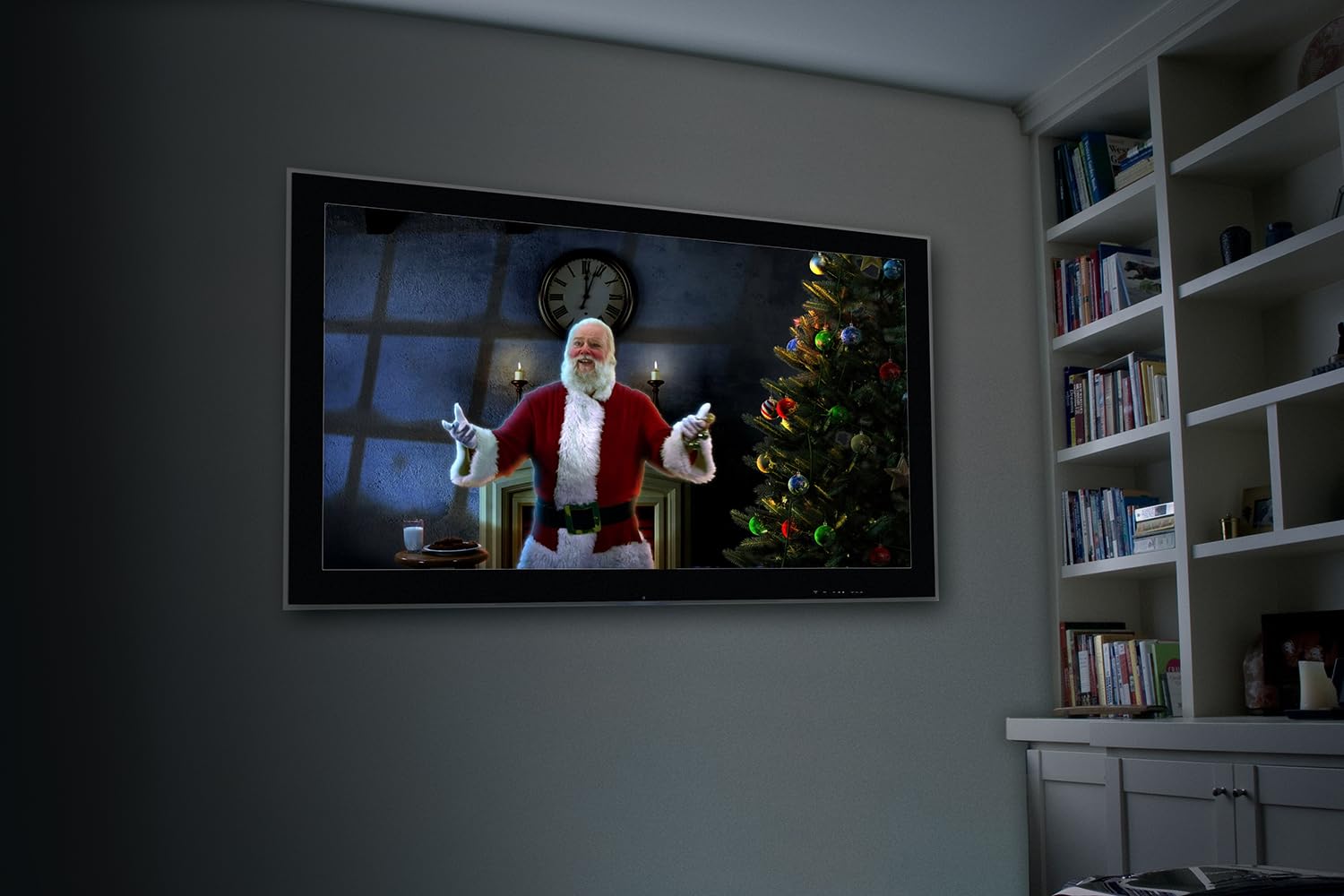 HoliScapes® Christmas Digital Decoration Kit Includes 7 AtmosFX® Video Effects for Christmas Plus HD Super Bright Projector and 48” x 72” Holographic Projection Screen