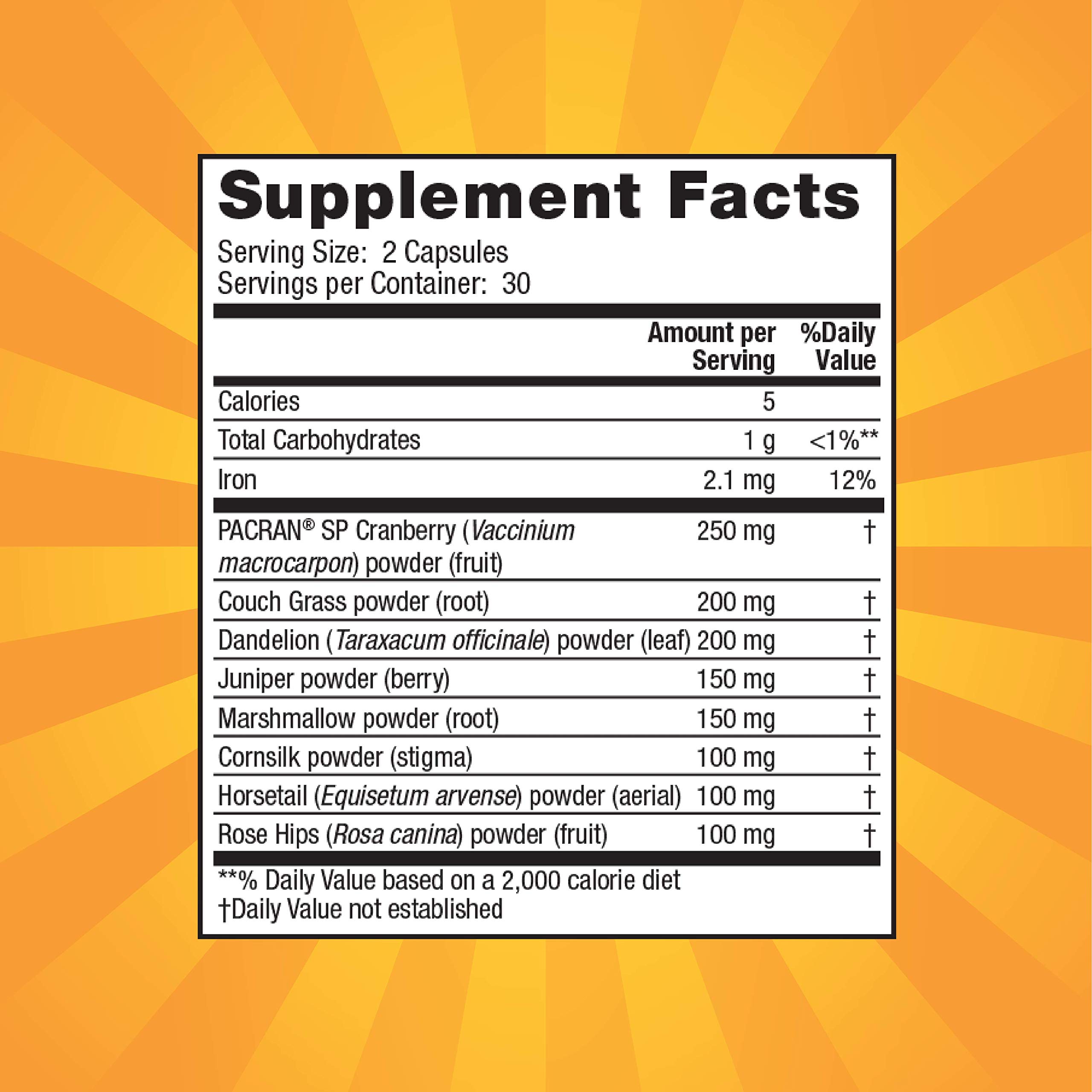 Nature's Secret Urinary Flush & Support with Cranberry Promotes Healthy Bladder & Urinary Tract - 8 Botanical Concentrate Blends to Flush & Soothe - Healthy Elimination & Detoxification - 60 Capsules