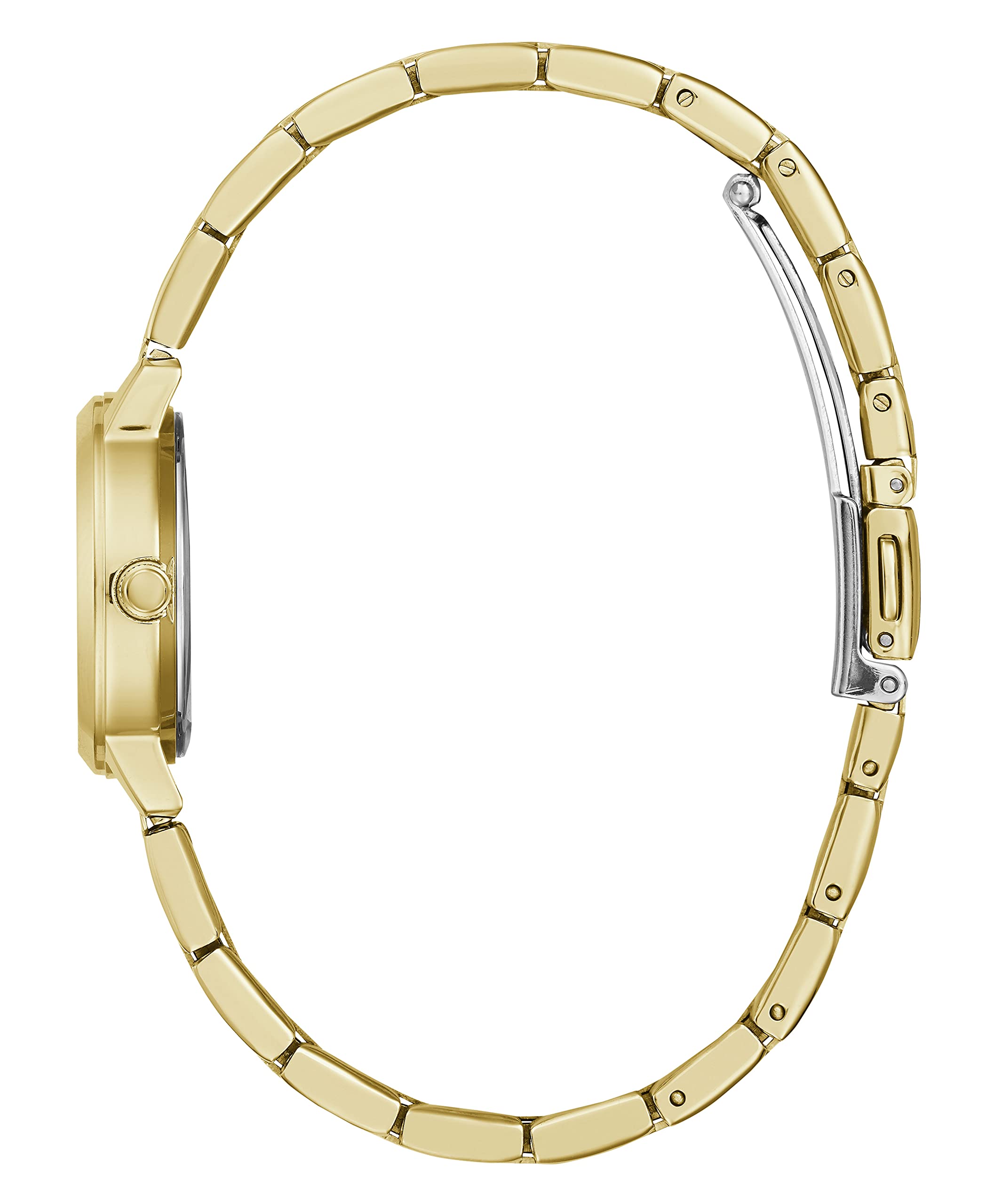 GUESS Women Quartz Watch with Stainless Steel Strap, Gold, 12 (Model: GW0244L2)